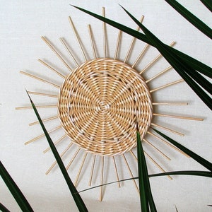 Wicker Wall Basket, Sun Wall Decor, Sun Wall Hanging, Boho Wicker Wall ...