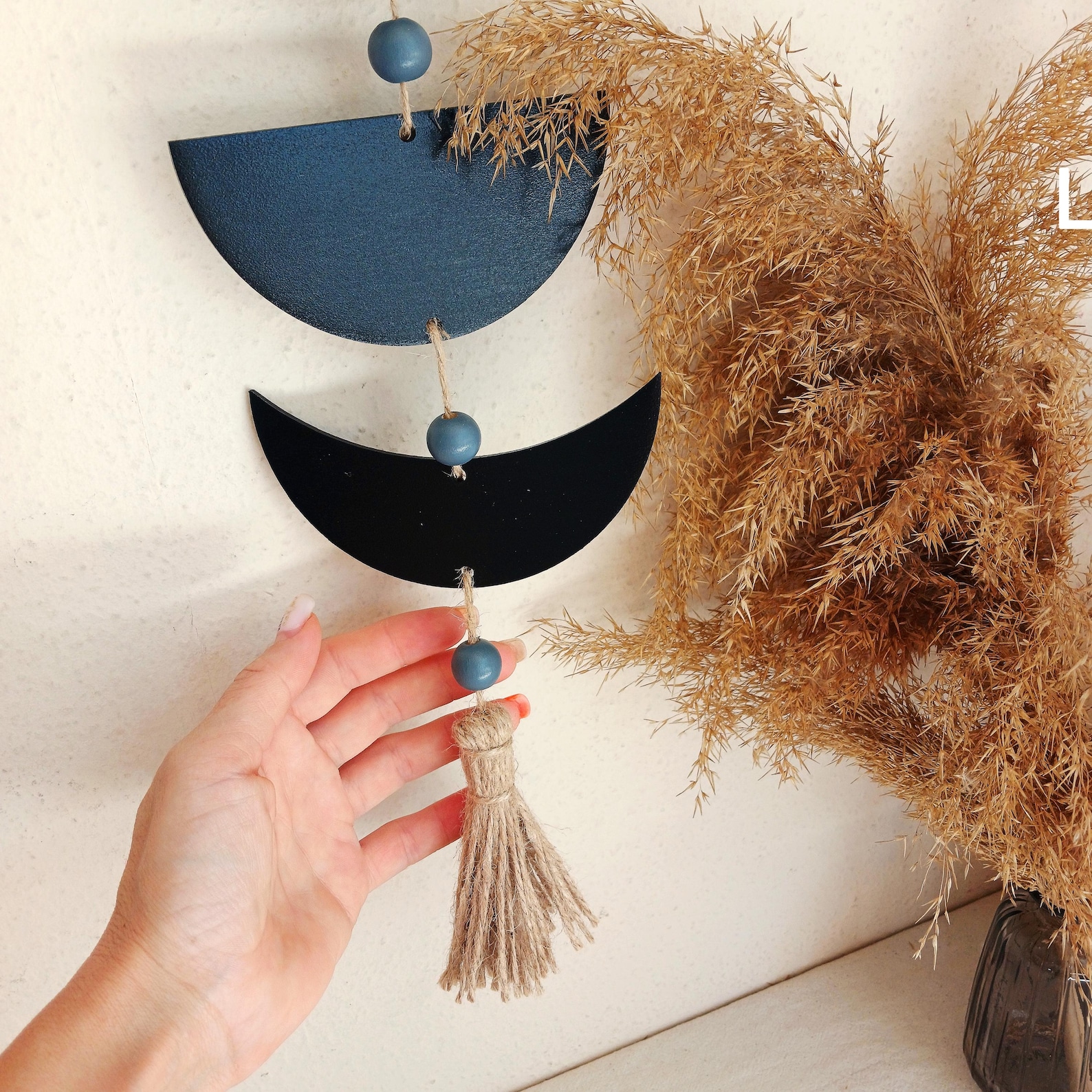 Moon Phase Boho Wall Decor, Bohemian Phases of the Moon, Boho Moon Wall ...