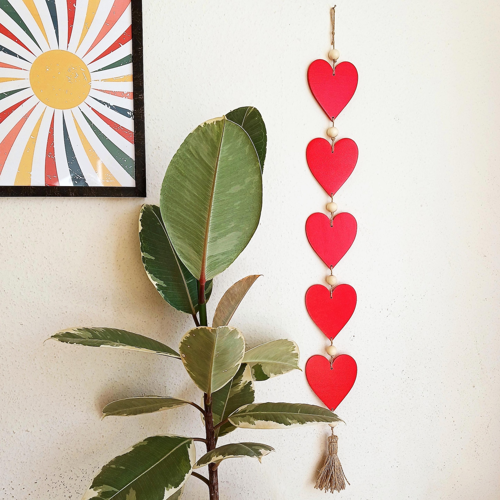Wood Hearts, Country Farmhouse Cottage Decor, Vertical Wood Heart ...