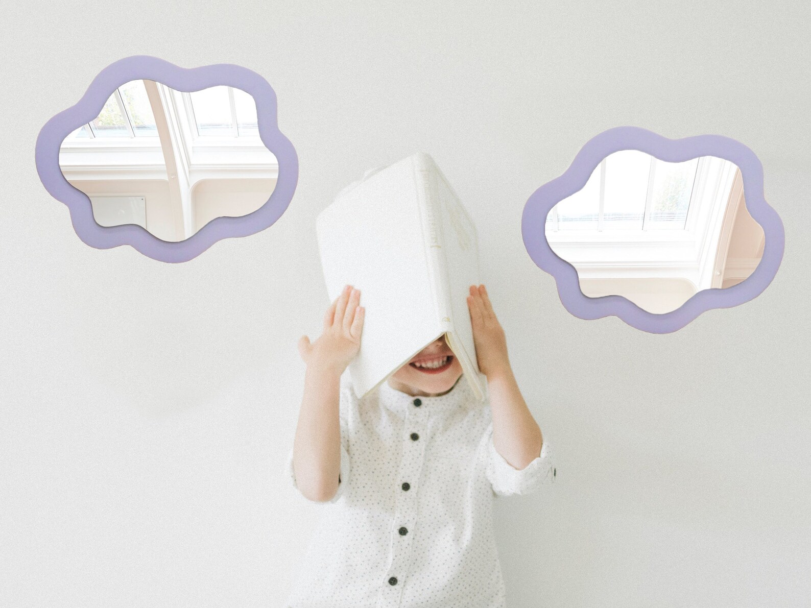 Asymmetrical Periwinkle Cloud Mirror, Wavy Squiggle Mirror, Nursery ...