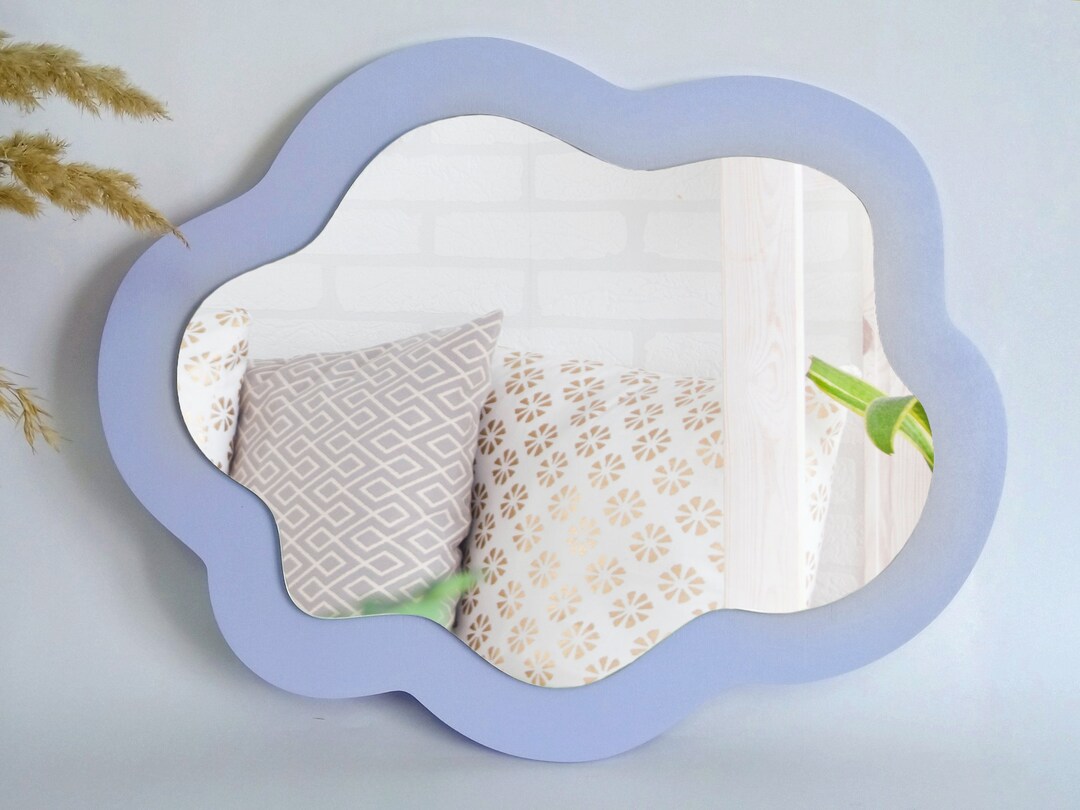 Сloud Wavy Mirror, Squiggle Funky Mirror for Nursery, Asymmetrical ...