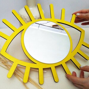 Evil Eye Mirror Wall Decor Green Gold, Aesthetic Room Decor, Boho ...