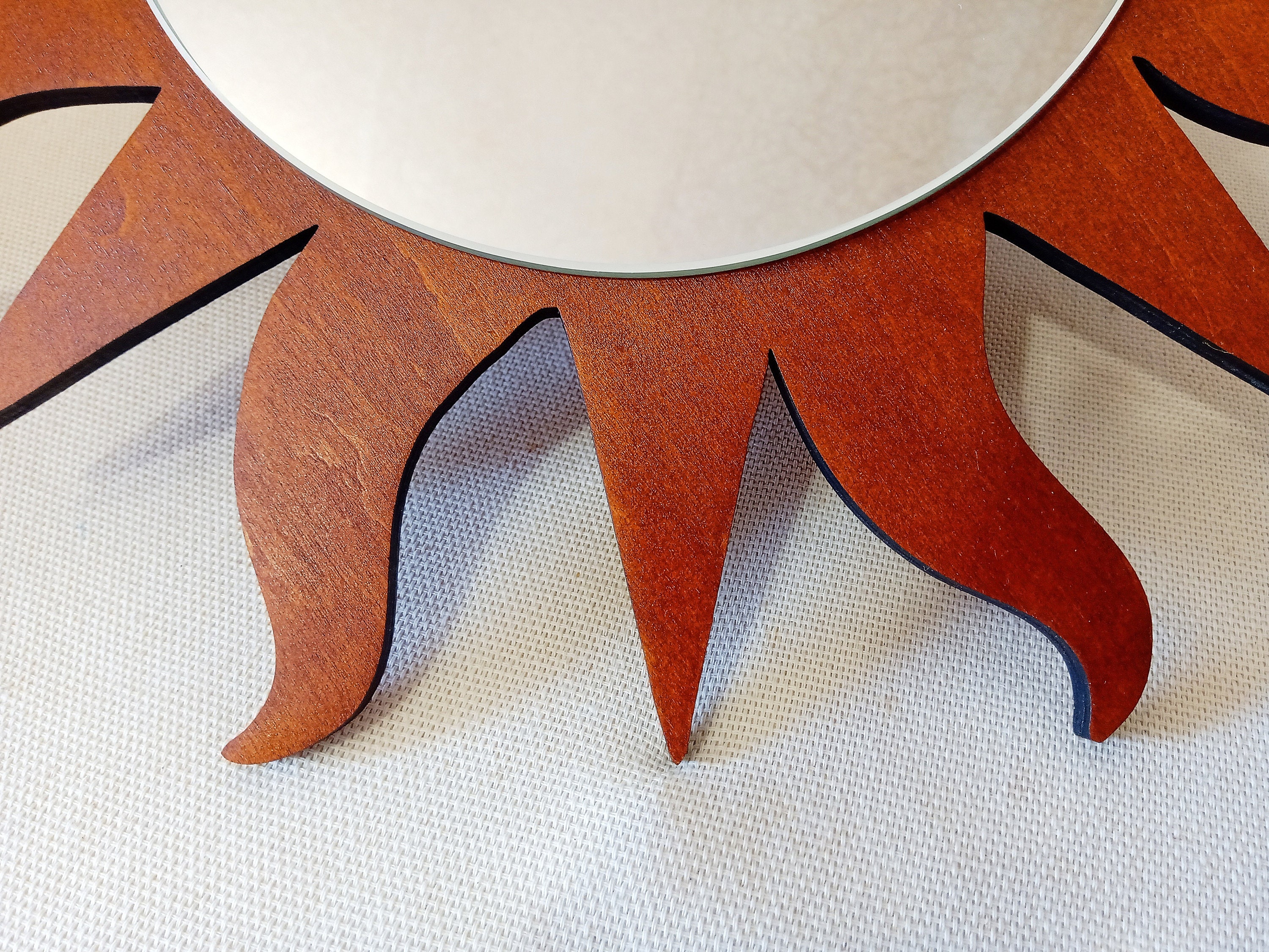 Sunburst Mirror Wall Decor, Sun Wall Hanging With Round Mirror, Sun ...