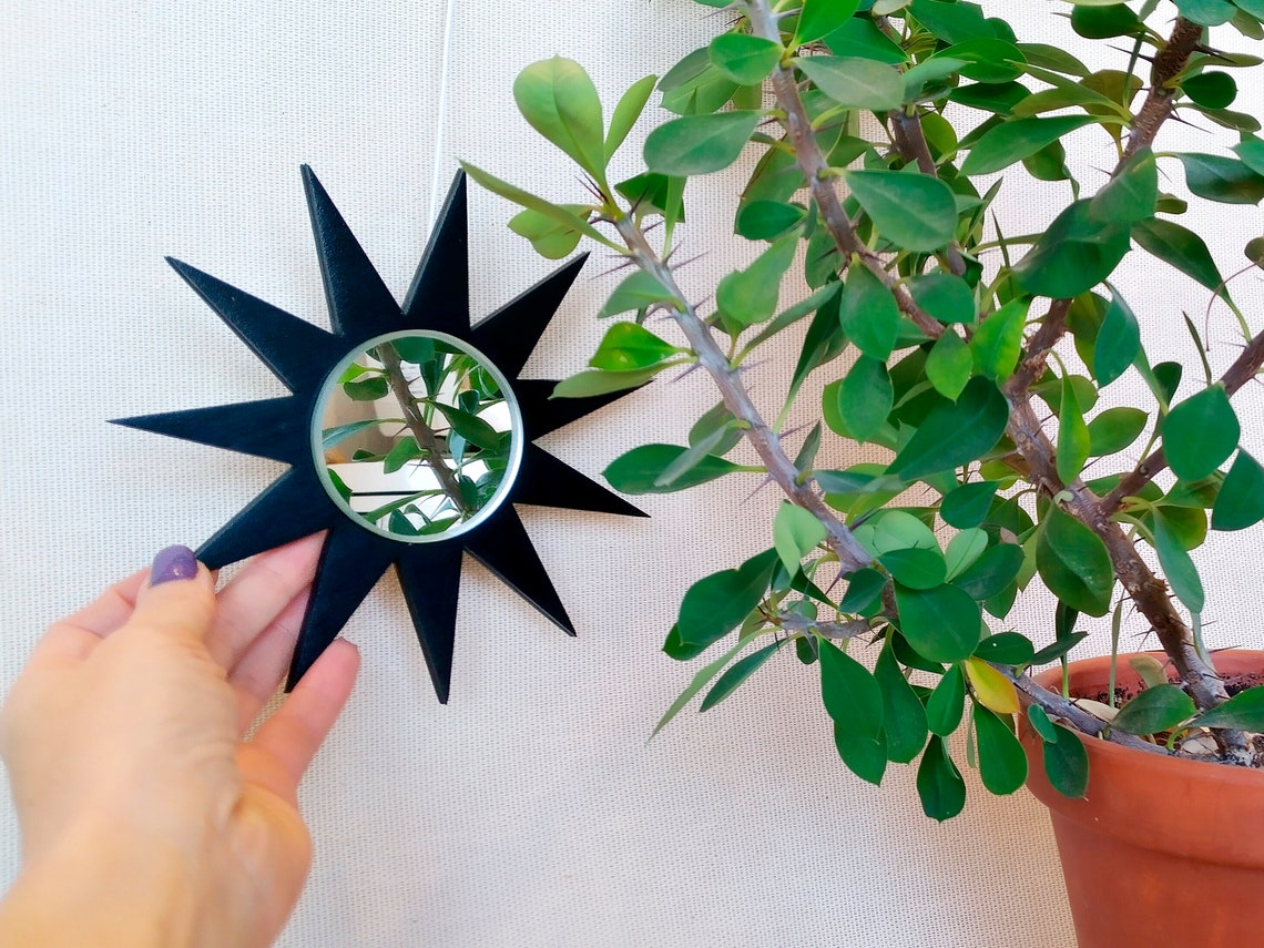 Snow White Small Star Mirror Wall Decor Scandinavian Sun Wall - Etsy