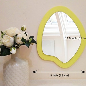 Decorative Mirror, Wavy Mirror Wall Decor, Sage Green Decor, Handmade ...