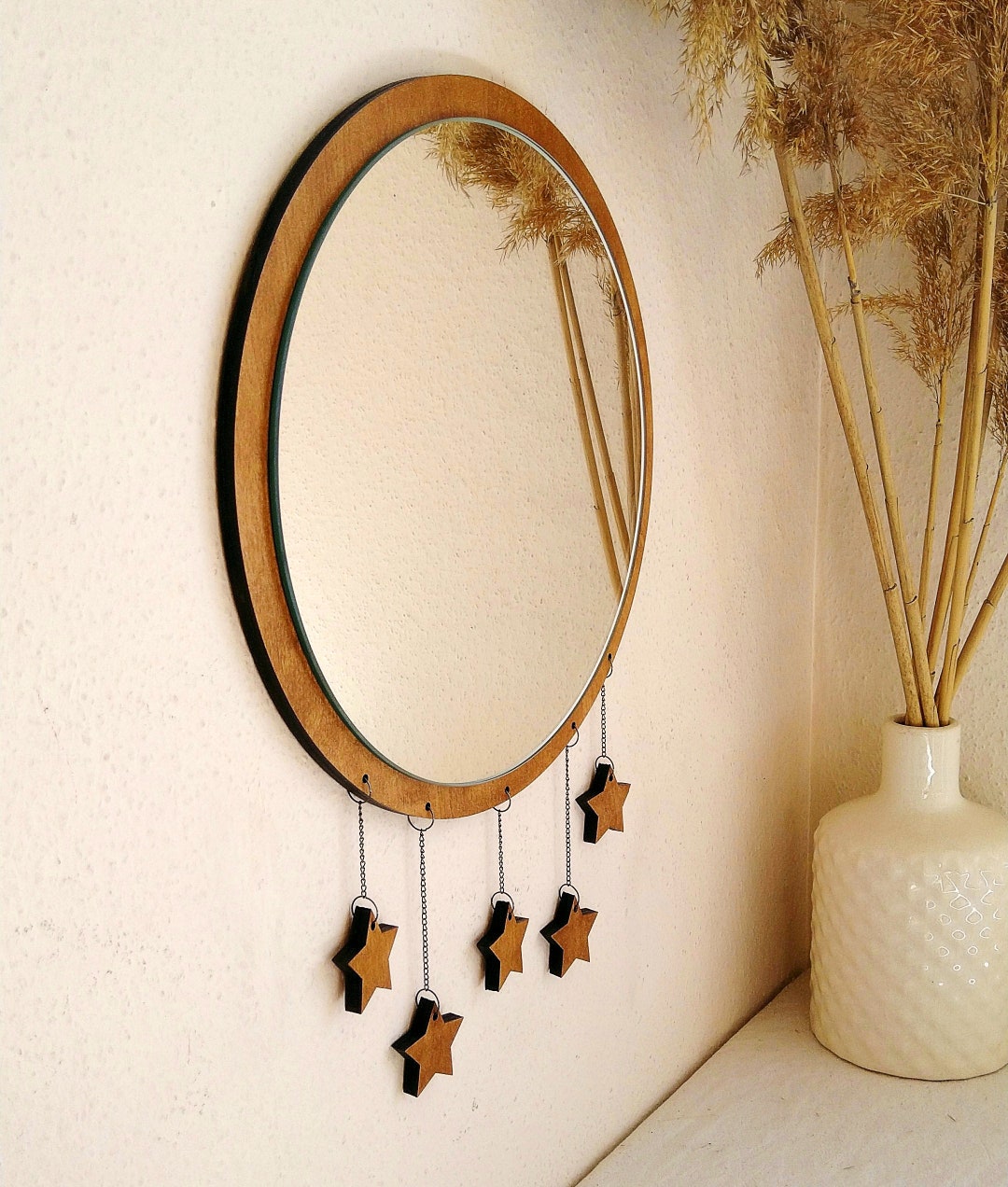 Celestial Decor Hanging Mirror With Stars, Galaxy Decor Stars and Moon ...