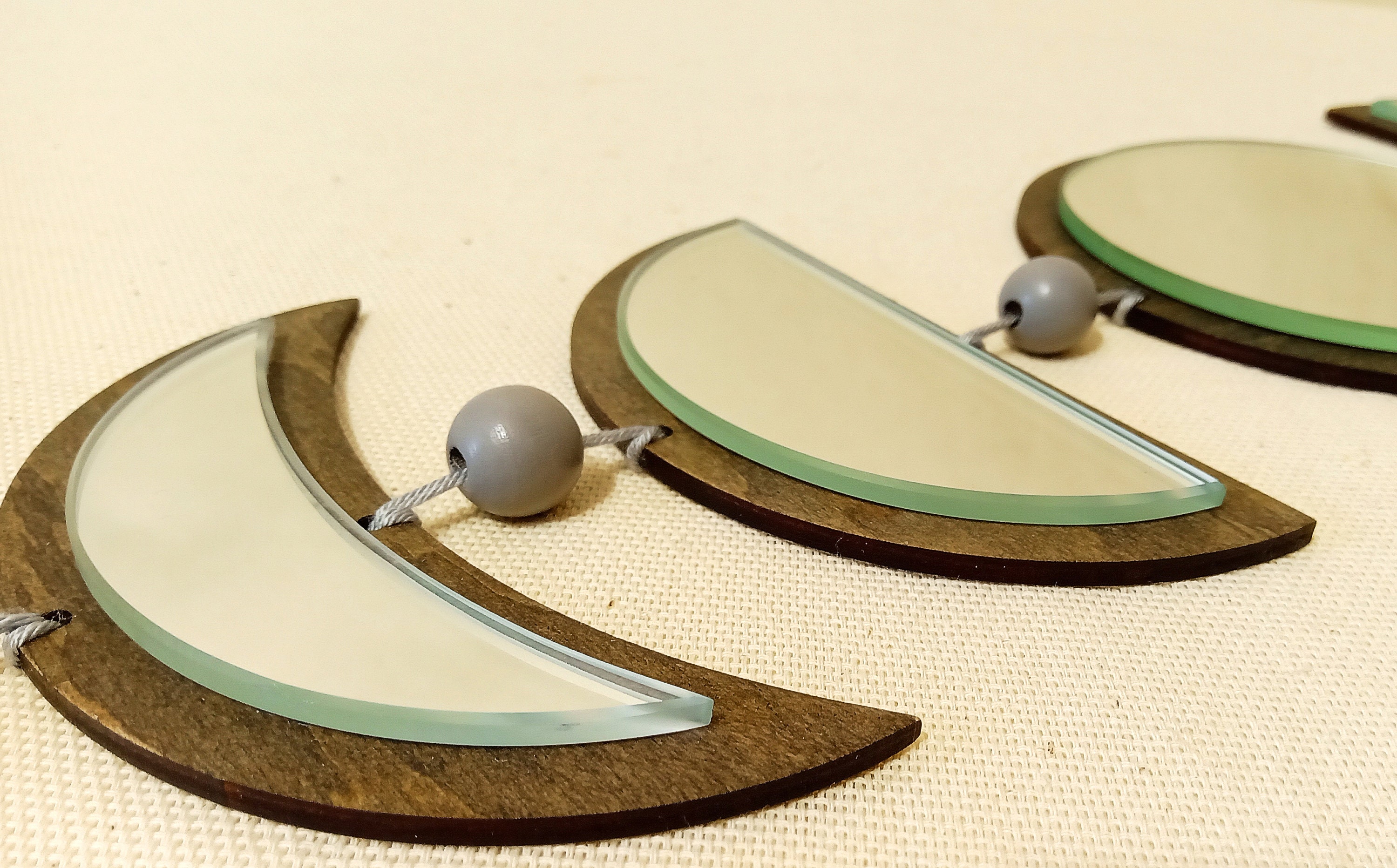 Moon mirror wall decor Moon hanging nursery Boho geometric | Etsy