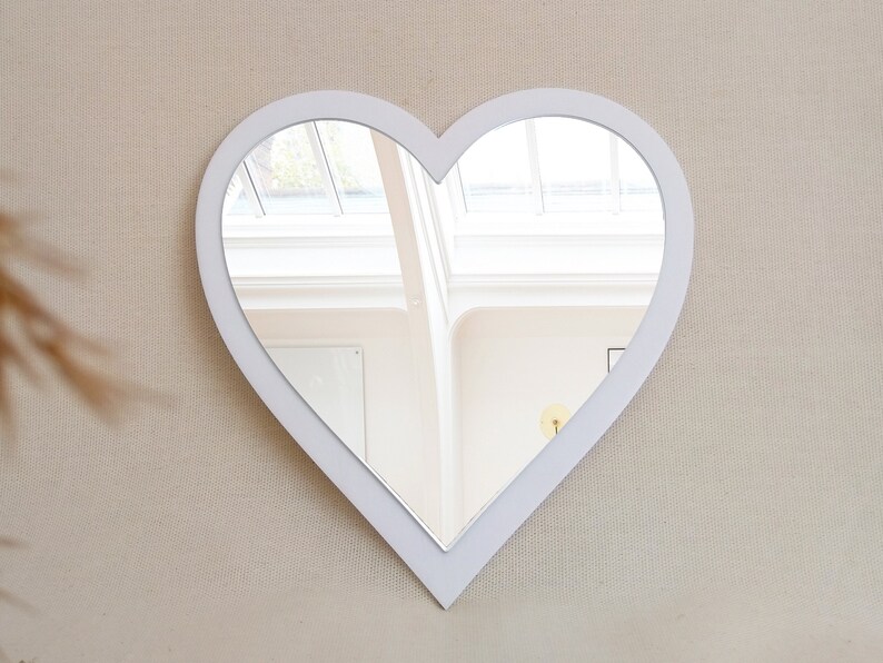 Snow White Heart Shaped Mirror for Wall Small Heart Mirror - Etsy