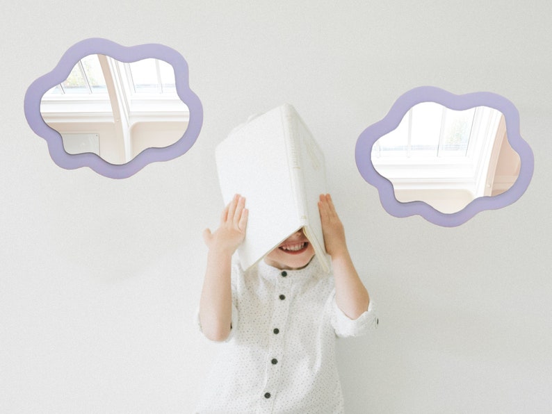 Cloud Wavy Mirror Wall Decor, Pink Small Decorative Mirror ...