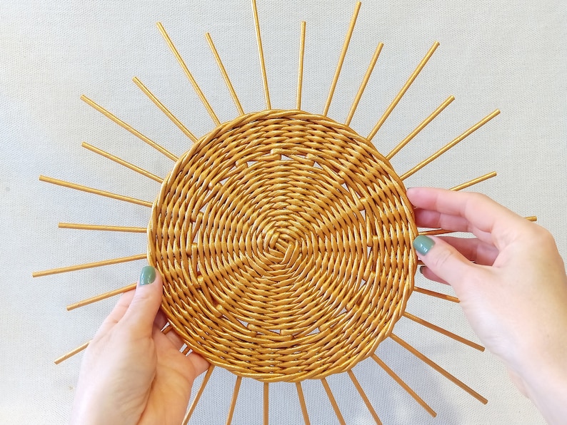 Sunburst Wall Hanging, Straw Wall Decor, Straw Color or Golden Sun ...