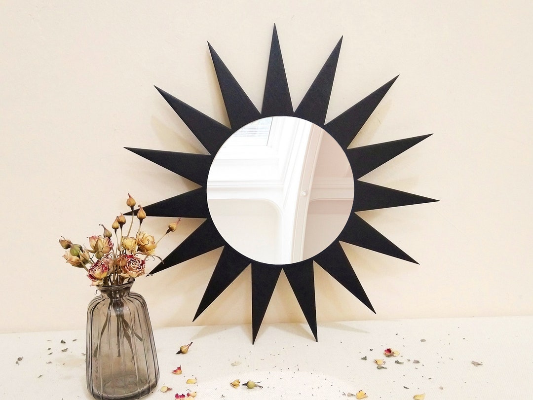 Pointed Sunburst Wall Mirror - Spiky Geometric Sun Art - Etsy