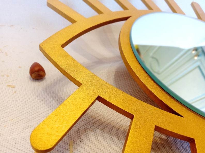 Evil Eye Wall Mirror, Wooden Evil Eye Decor, All Seeing Eye Boho Mirror ...