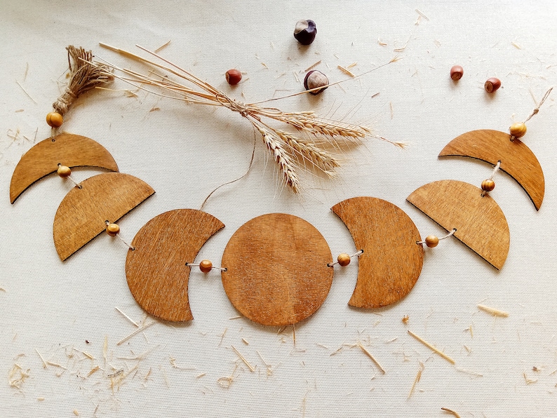 Lunar Phase Wall Hanging, Moon Garland, Night Sky Wall Decor - Etsy