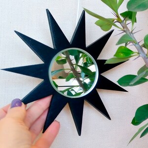 Celestial Decor Small Star Mirror Black, Little Sunburst Mirror Wall ...