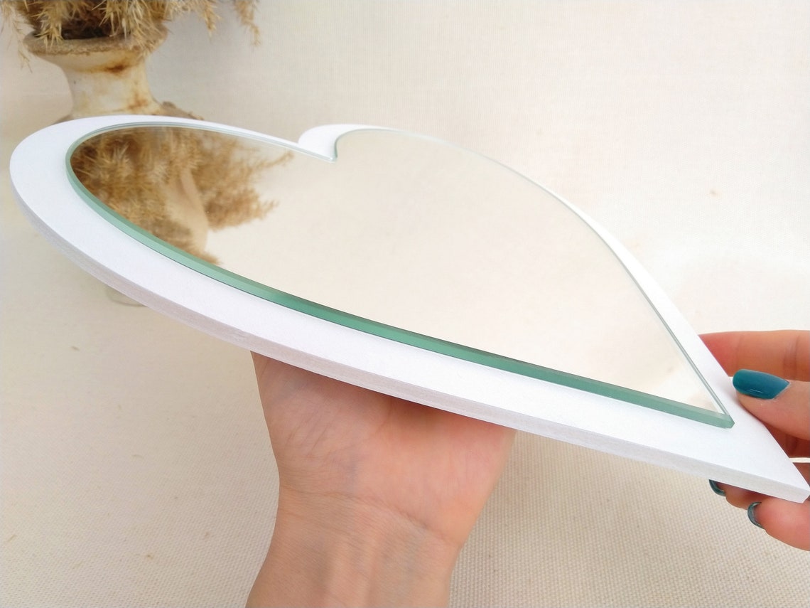 Snow White Heart Shaped Mirror for Wall Small Heart Mirror - Etsy