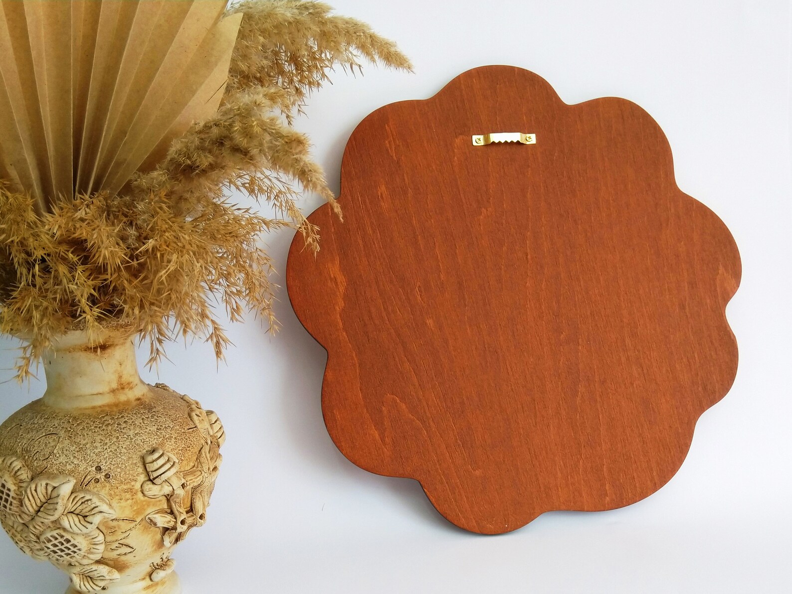 Round Wavy Mirror Wall Decor Irregular Mirror Wooden Circle - Etsy