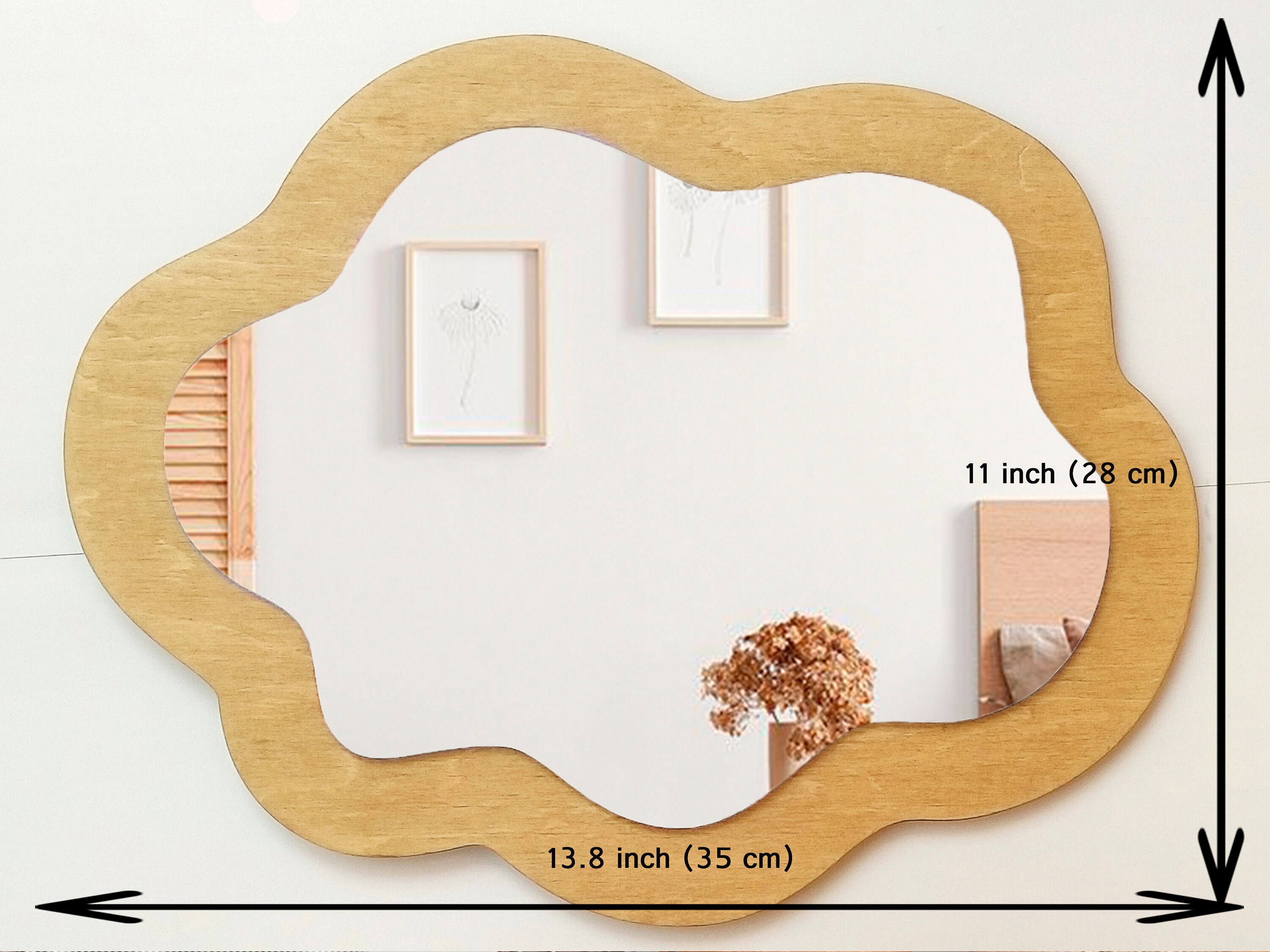 Boho Wall Decor Wiggle Cloud Mirror Squiggle Pink Mirror - Etsy