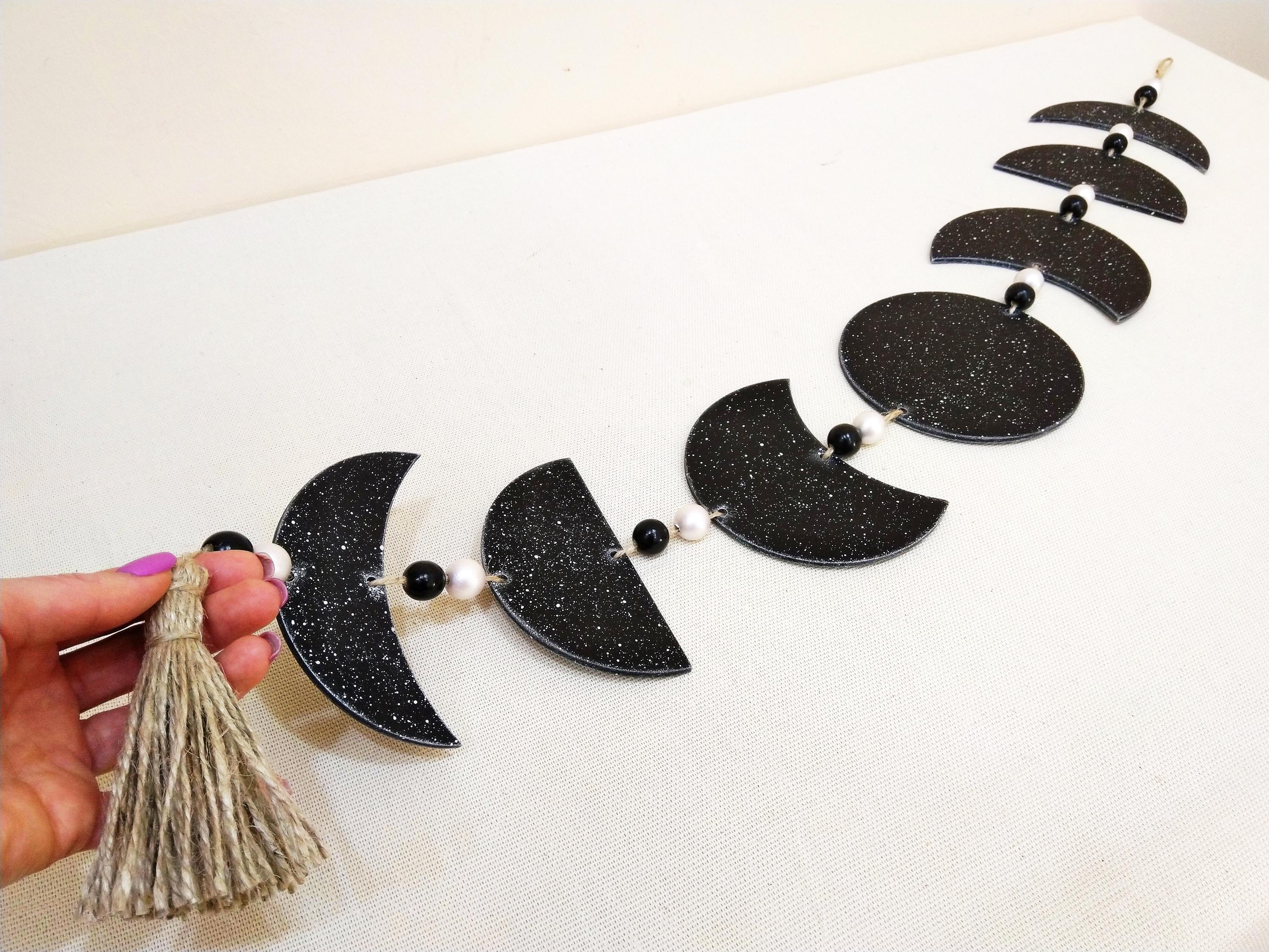 Moon Phase Boho Wall Decor, Bohemian Phases of the Moon, Boho Moon Wall ...