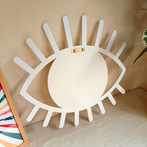 Boho All Seeing Eye Mirror Wall Art - White Decorative Accent for ...