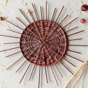 Wicker Wall Basket, Sun Wall Decor, Sun Wall Hanging, Boho Wicker Wall ...