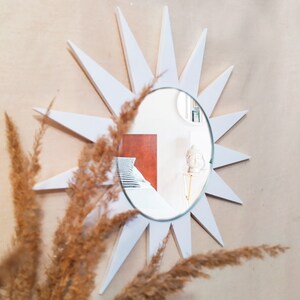 Wooden Sun Mirror, White or Black Sunburst Mirror, Small Wall Mirror ...