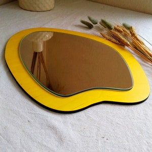 Small Wavy Mirror, Oval Wiggly Mirror, Funky Wiggle Mirror, Curvy ...