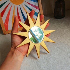 Celestial Decor Small Star Mirror Black, Little Sunburst Mirror Wall ...