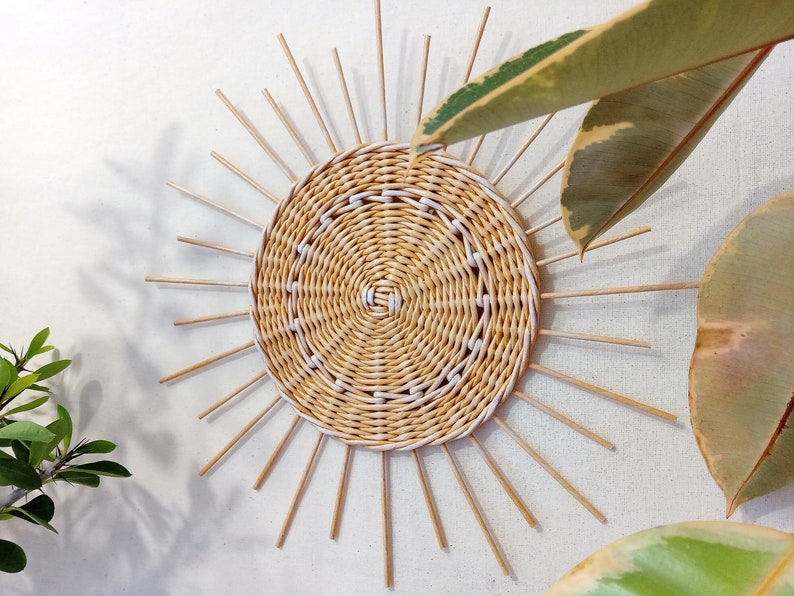 Sunburst Wall Hanging Straw Wall Decor Straw Color or Golden | Etsy