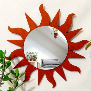 Celestial Decor Wavy Sun Wall Mirror Black, Sunburst Mirror, Boho ...