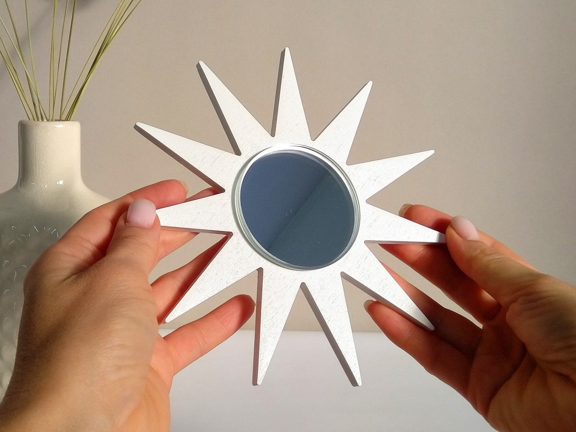Snow White Small Star Mirror Wall Decor Scandinavian Sun Wall - Etsy
