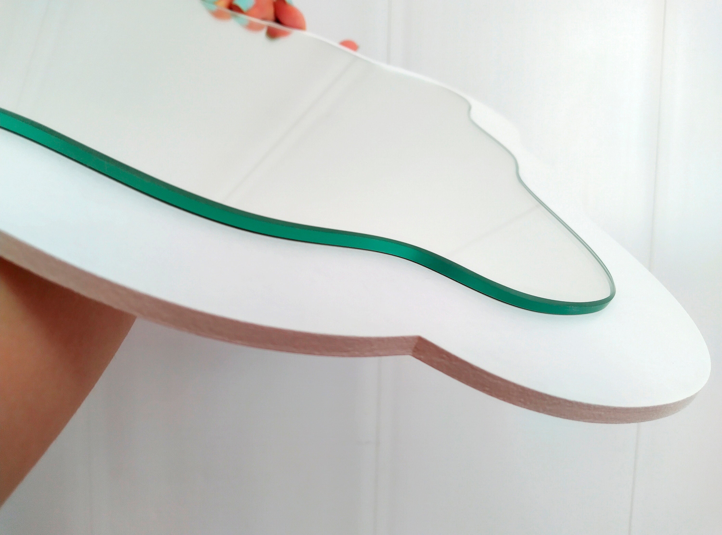 White Wavy Mirror Wall Decor, Irregular Shape Mirror, Asymmetrical ...