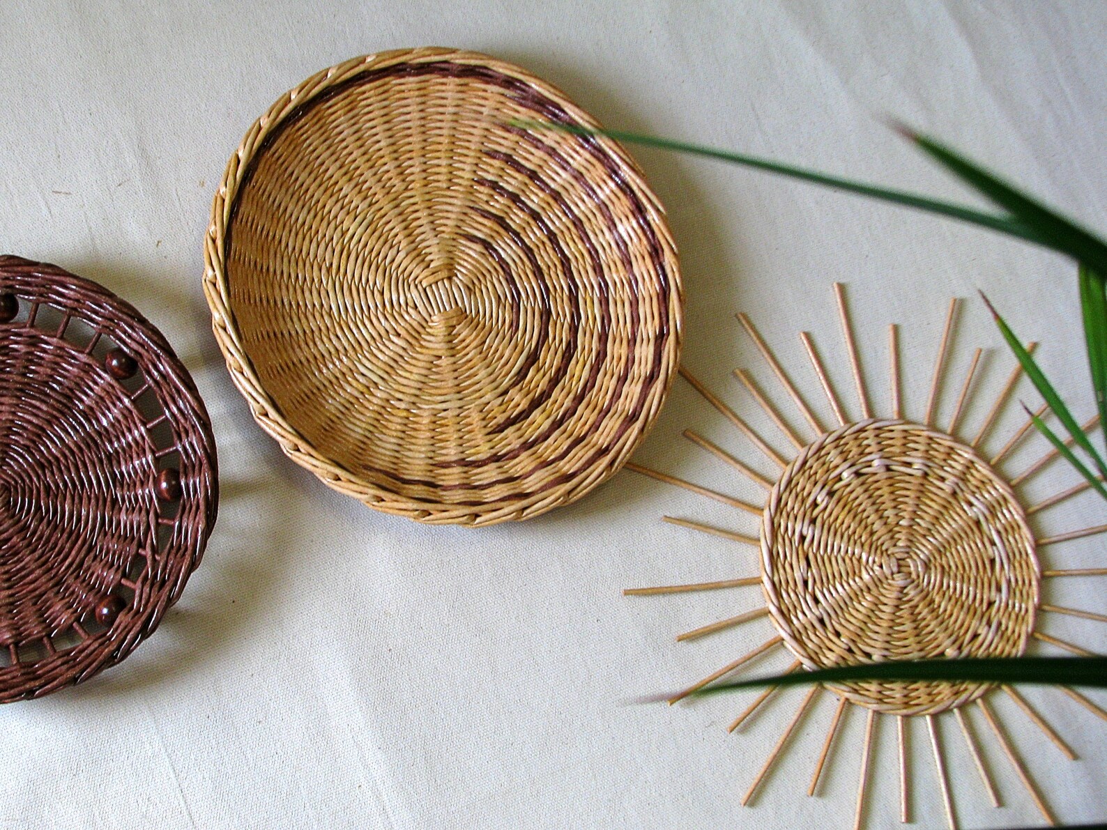 Wicker Wall Basket, Sun Wall Decor, Sun Wall Hanging, Boho Wicker Wall ...