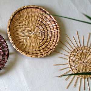 Wicker Wall Basket, Sun Wall Decor, Sun Wall Hanging, Boho Wicker Wall ...