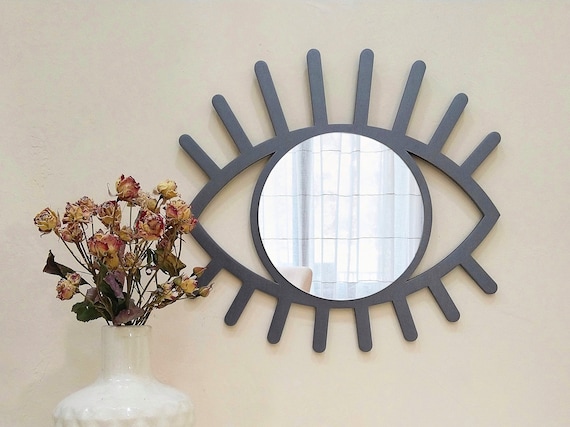 Boho Wall Decor All Seeing Eye Mirror Silver Accent Evil Eye - Etsy