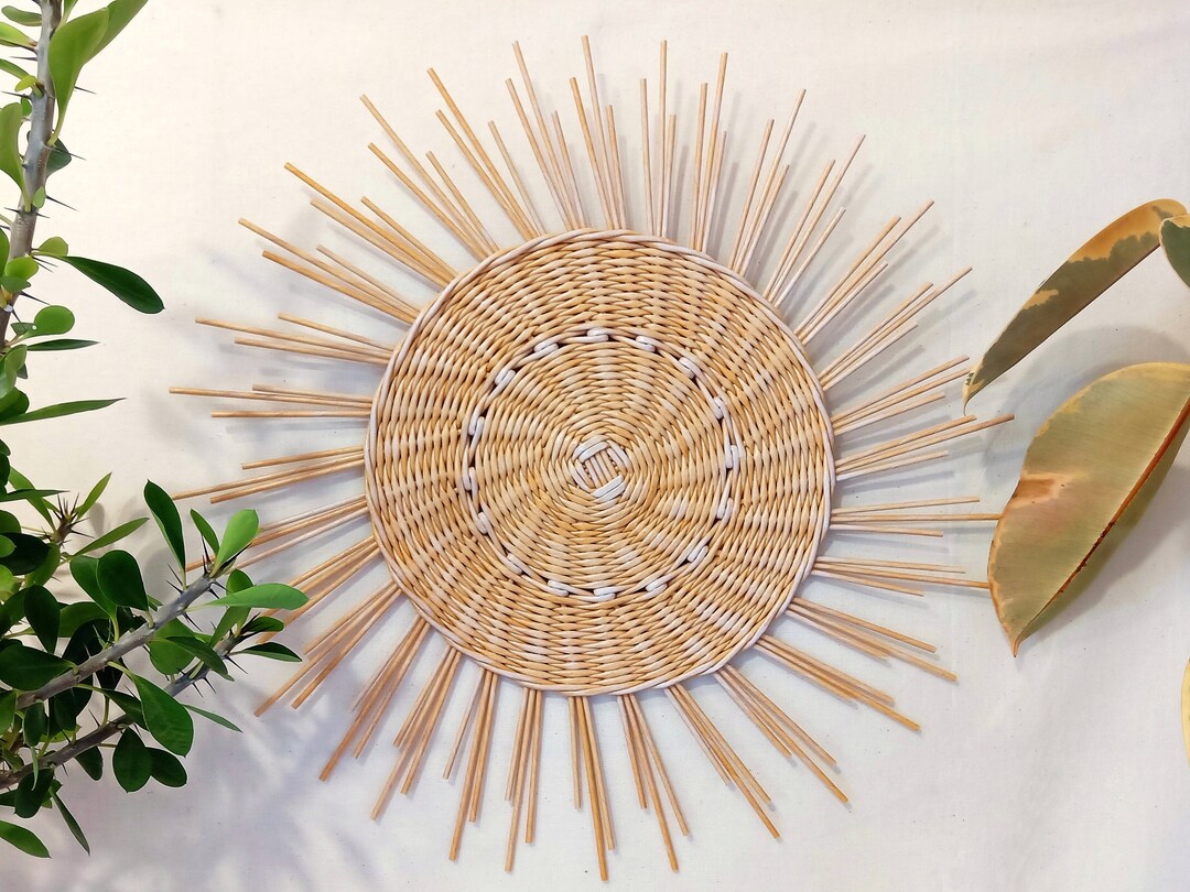 Beige Sun Decor, Sun Shape Macrame Wall Hanging, Above Bed Decor ...