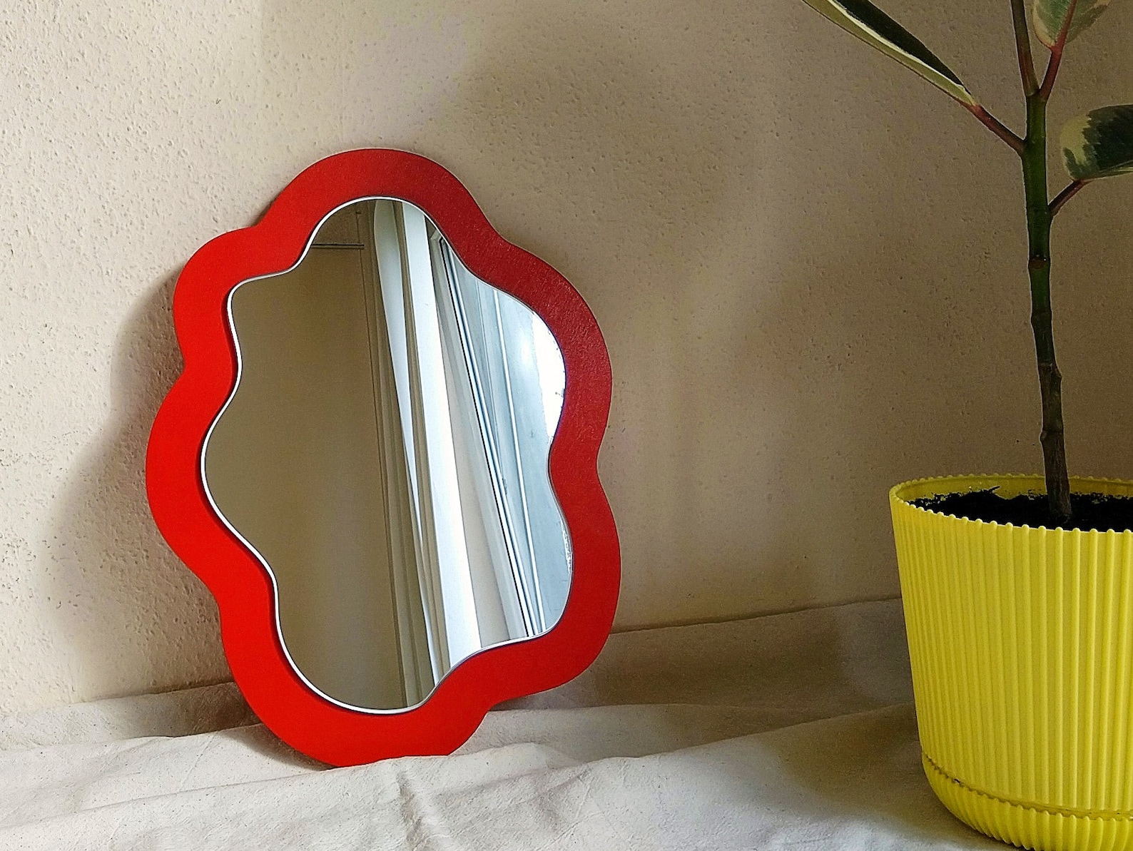 Decorative Mirror Red Mirror Handmade Mirror Accent Mirror - Etsy