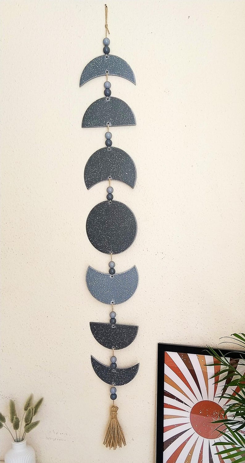 Moon Phase Boho Wall Decor, Bohemian Phases of the Moon, Boho Moon Wall ...