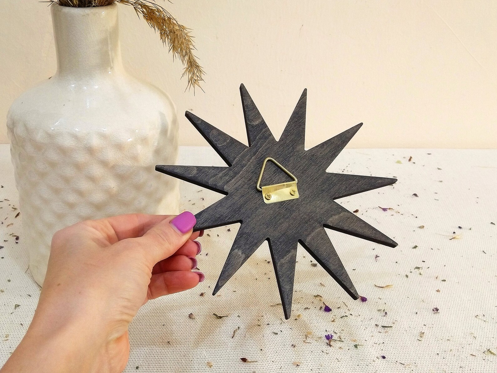 Celestial Decor Small Star Mirror Black, Little Sunburst Mirror Wall ...