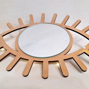 Evil Eye Wall Mirror, Wooden Evil Eye Decor, All Seeing Eye Boho Mirror ...