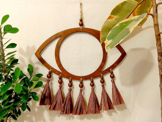 Boho Housewarming Gift All Seeing Eye Wall Decor With Raffia - Etsy