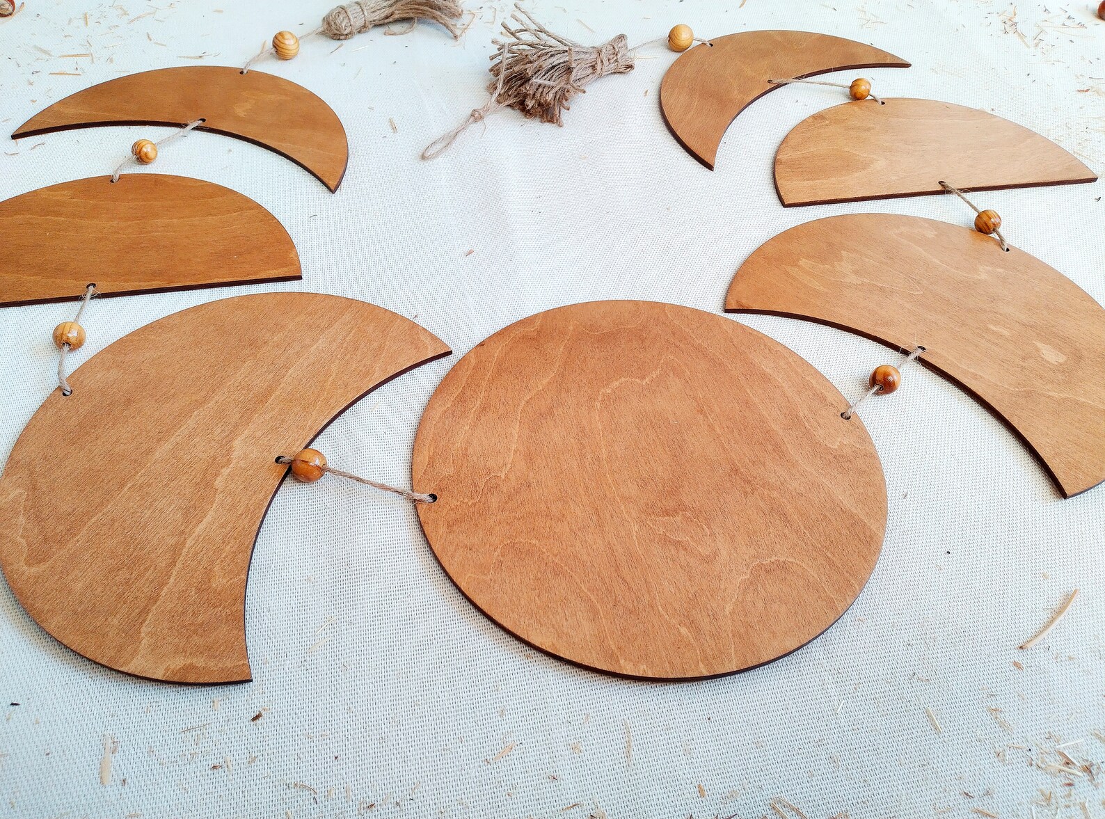 Large Wood Moon Phases Wall Hanging, Boho Bedroom Decor - Etsy
