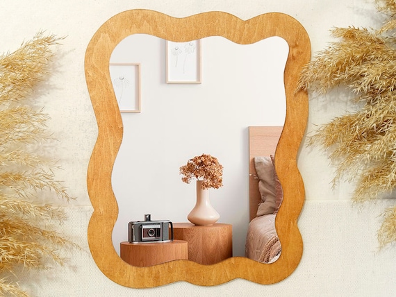 Wavy Mirror Wall Decor Asymmetrical Mirror Irregular Shape - Etsy