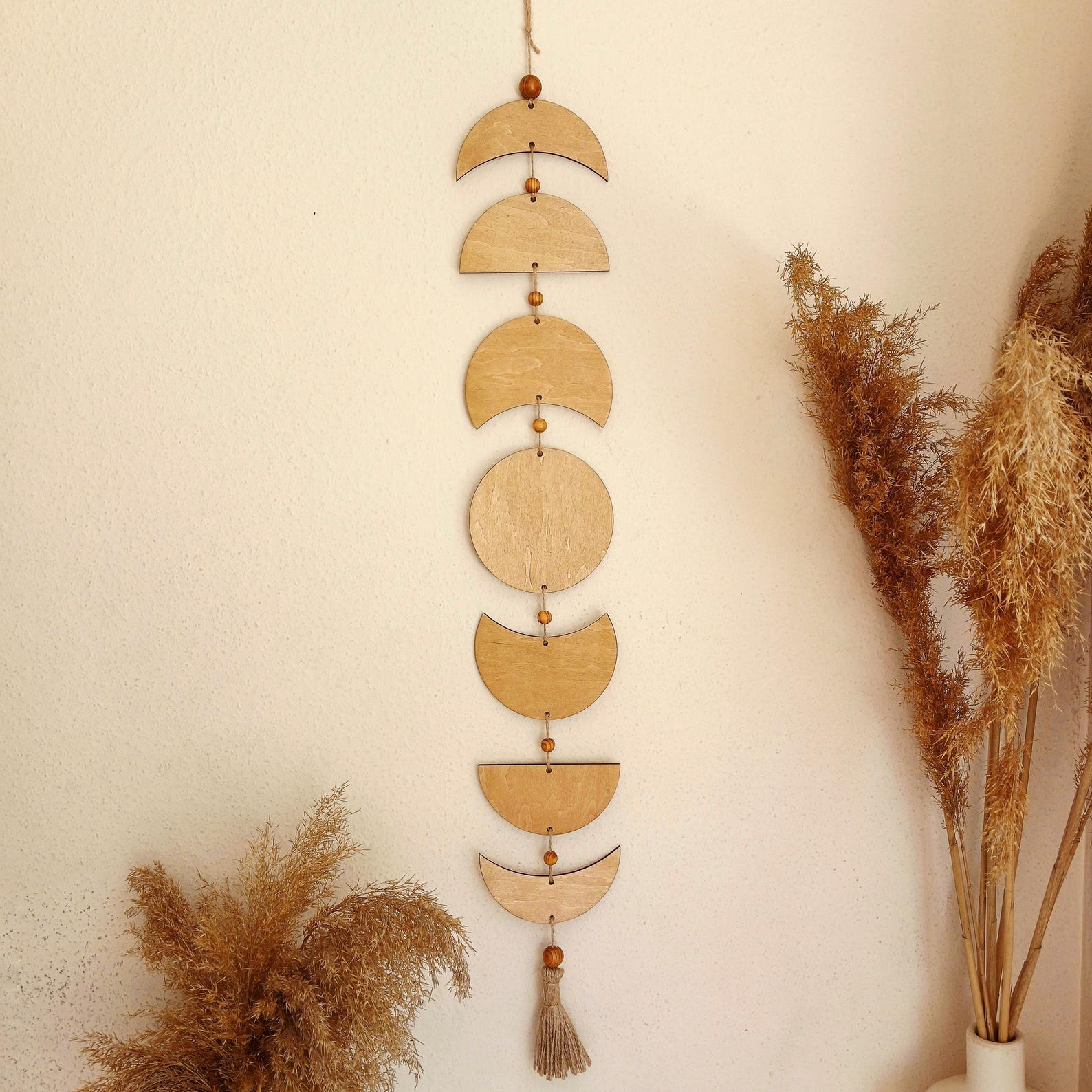 Moon Phase Boho Wall Decor, Bohemian Phases of the Moon, Boho Moon Wall ...