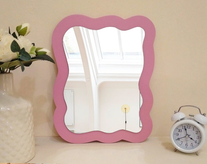 Stained Glass Mirror Shelf Blush Pink - Etsy