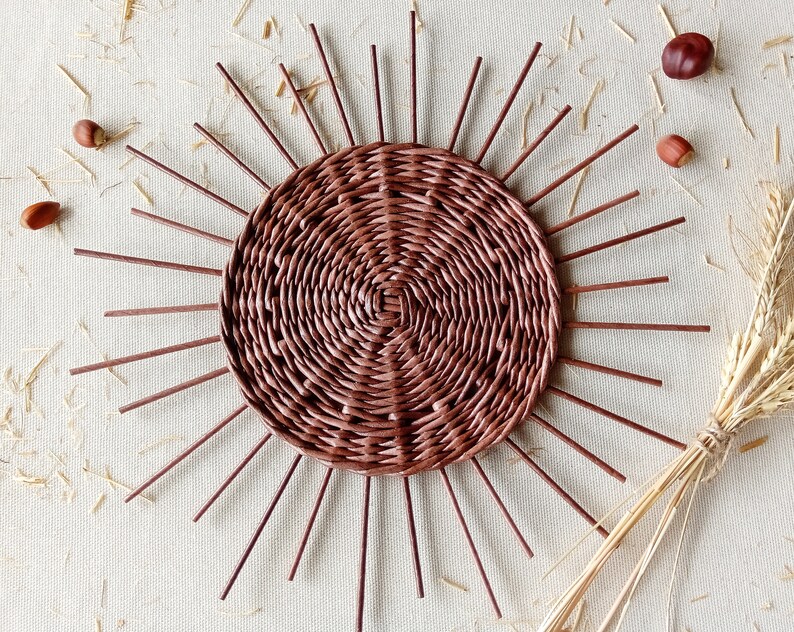 Sunburst Wall Hanging, Straw Wall Decor, Straw Color or Golden Sun ...