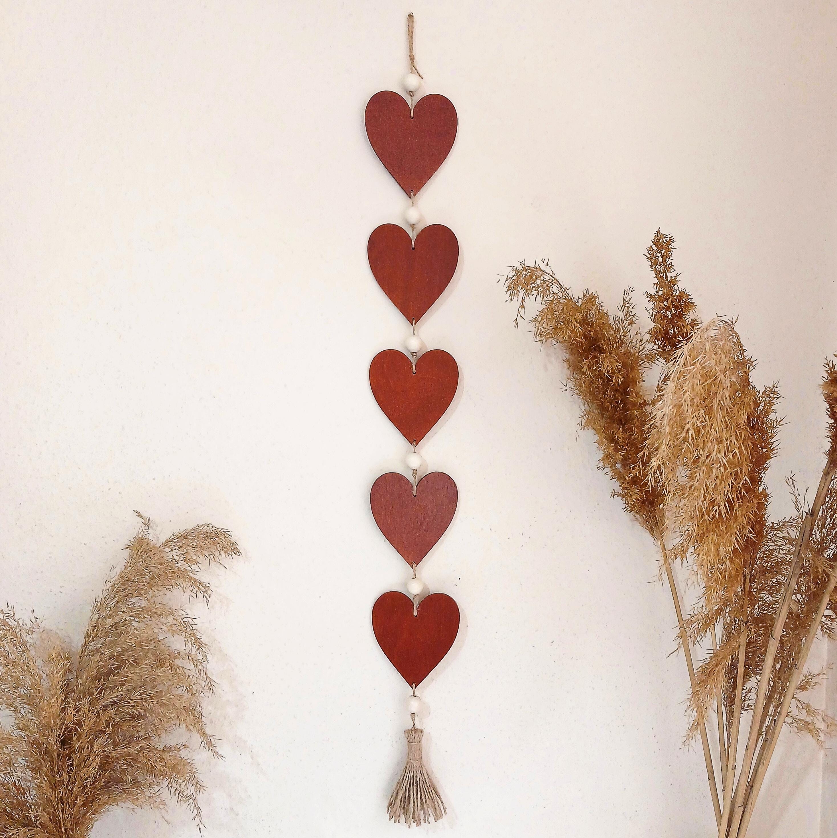 Wood Hearts, Country Farmhouse Cottage Decor, Vertical Wood Heart ...