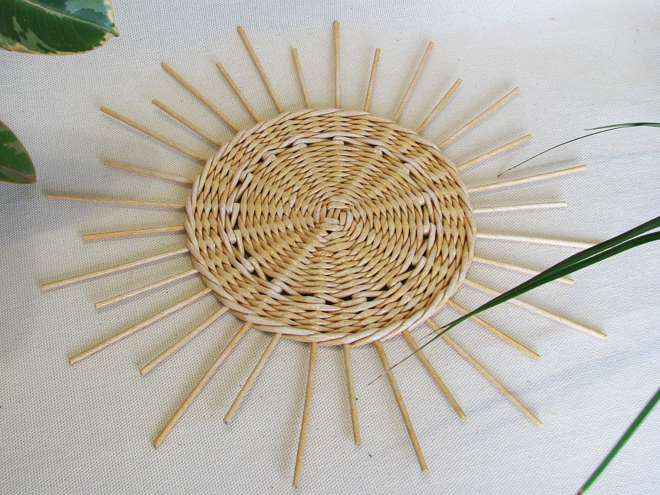 Wicker Wall Basket, Sun Wall Decor, Sun Wall Hanging, Boho Wicker Wall ...