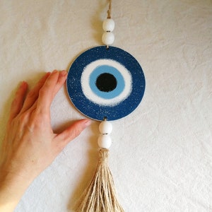 Wooden Evil Eye Wall Hanging, Evil Eye House Protection, Above Door ...
