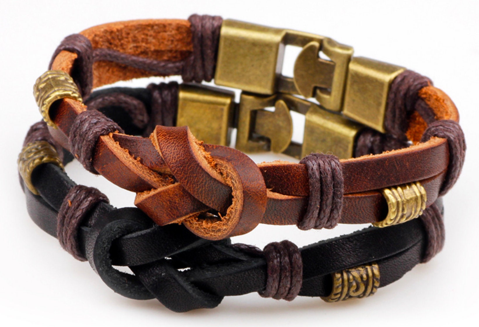 Pulsera de cuero de los hombres, pulsera de cuero, joyería de los ...