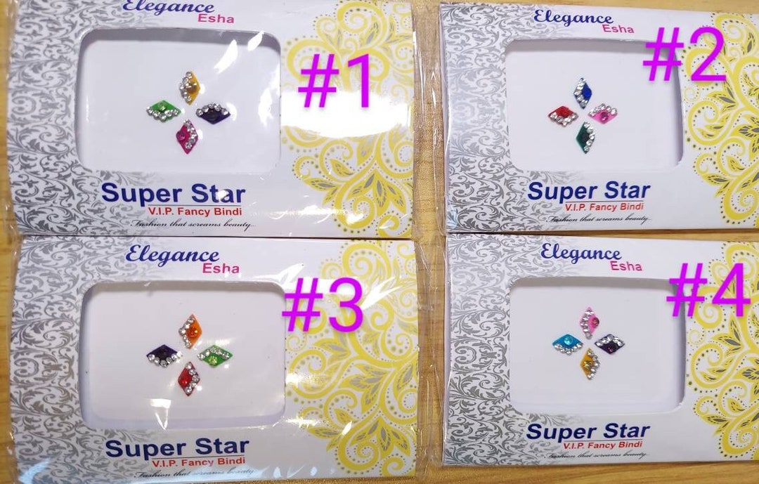 Color Crystals Forehead Bindi Stickers per Pack/wedding Long Bindis ...